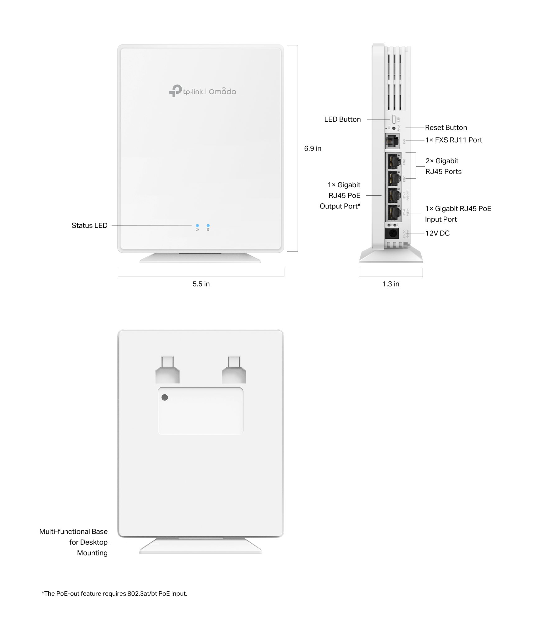 TP-Link EAP650-Desktop AX3000 WiFi 6 AP with 4-Port POE+ – ACE Peripherals