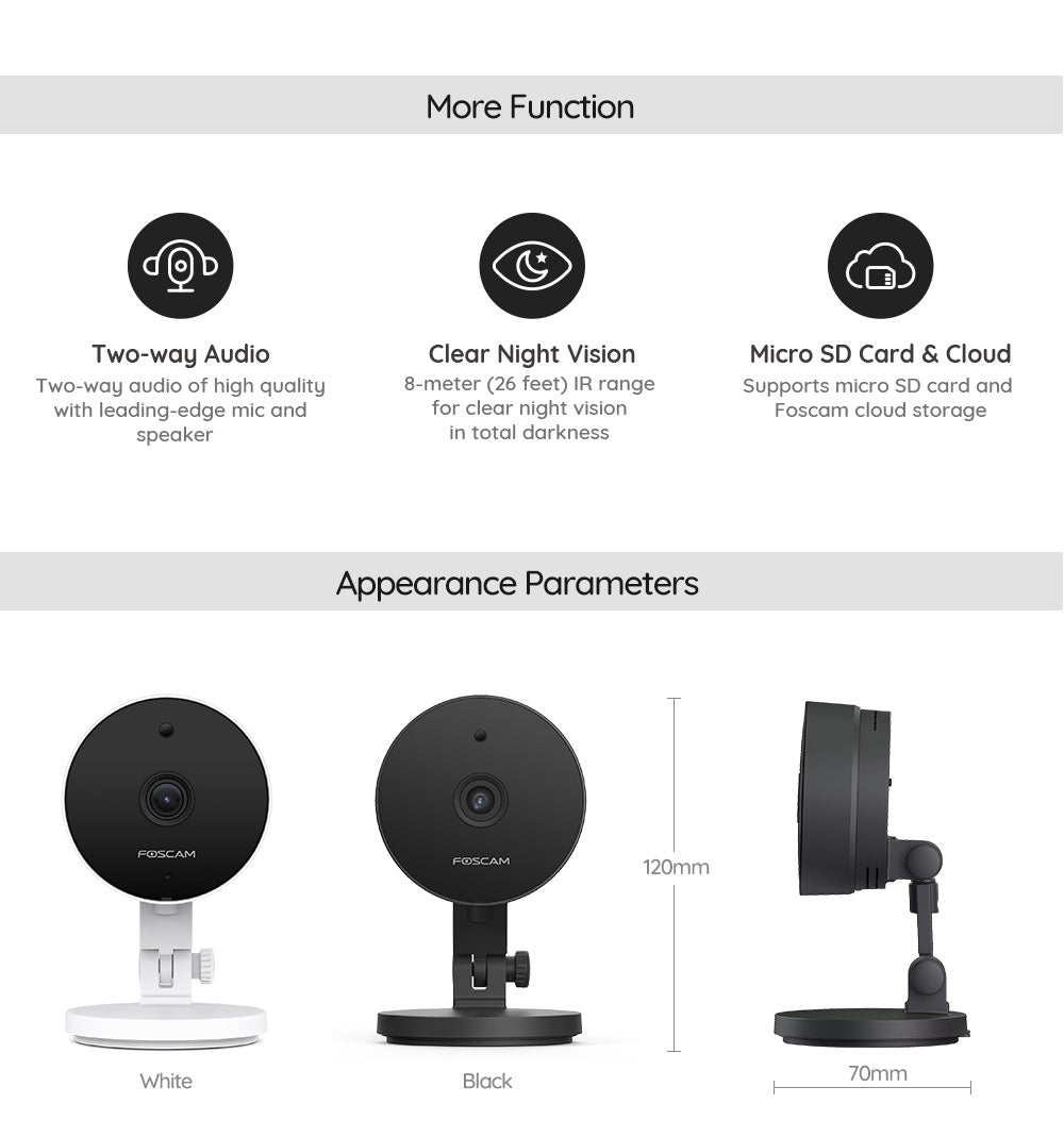 Foscam C5M 3K 5MP Camera High-Res with Dual-Band Wi-Fi