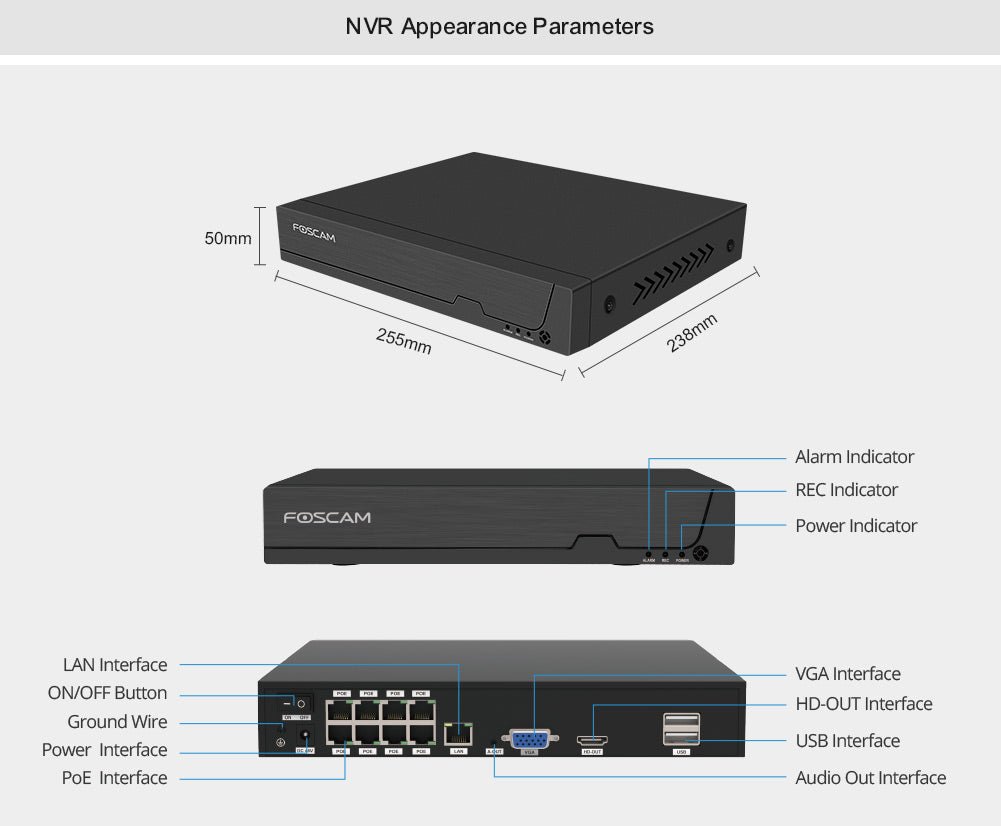 Foscam FN9108E-T4: Comprehensive 8-Ch 5MP POE NVR Kit
