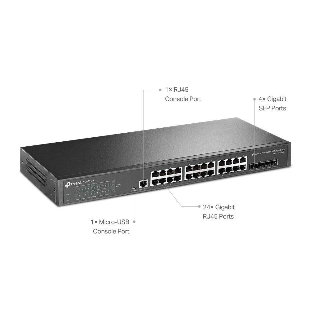 TP-Link TL-SG3428 24-Port Gigabit L2+ Managed Switch with SFP